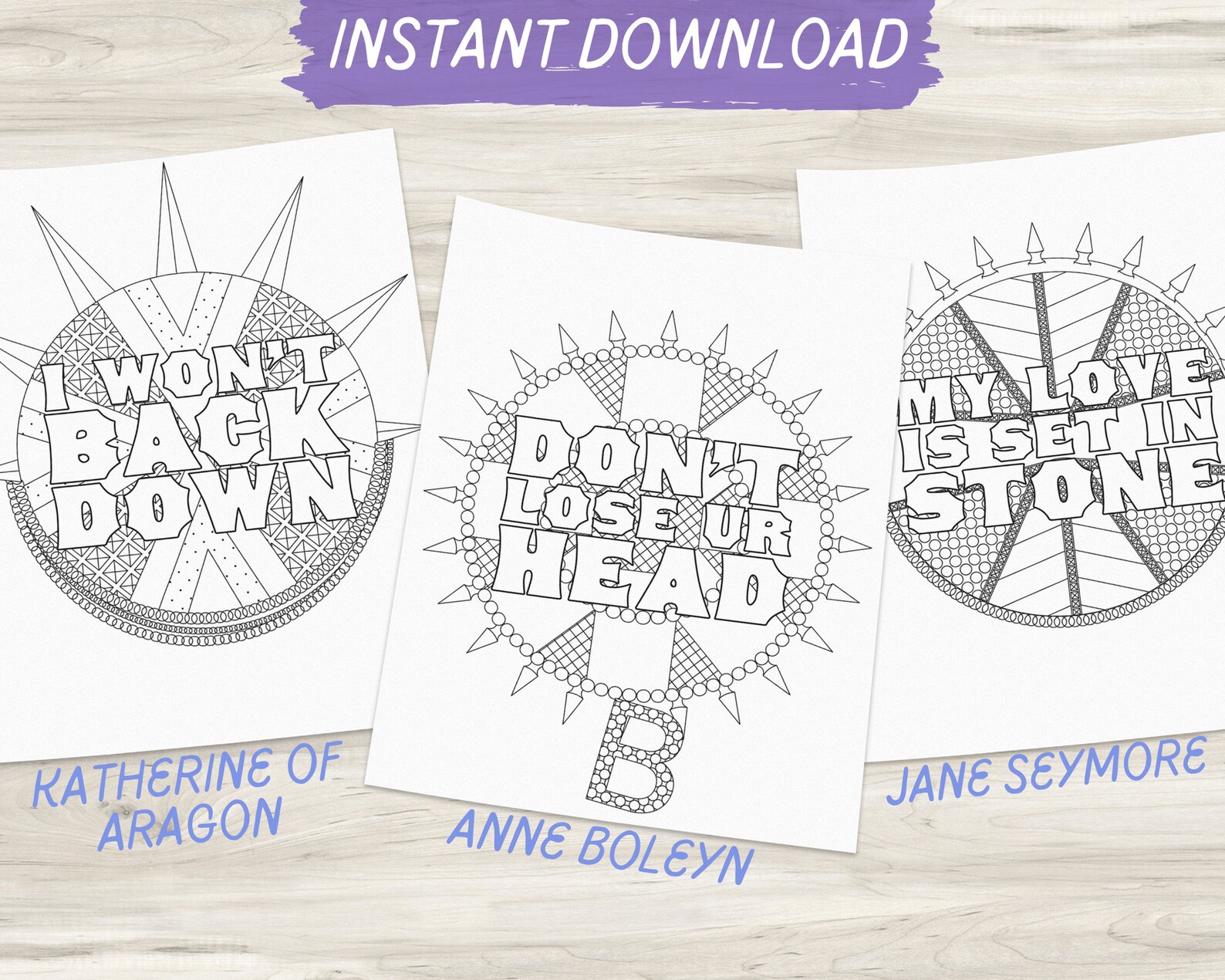 Six the Musical Inspired Coloring Pages | Broadway Coloring Page ...