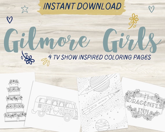 Gilmore Girls Inspired Coloring Pages TV Show Coloring Page | Etsy