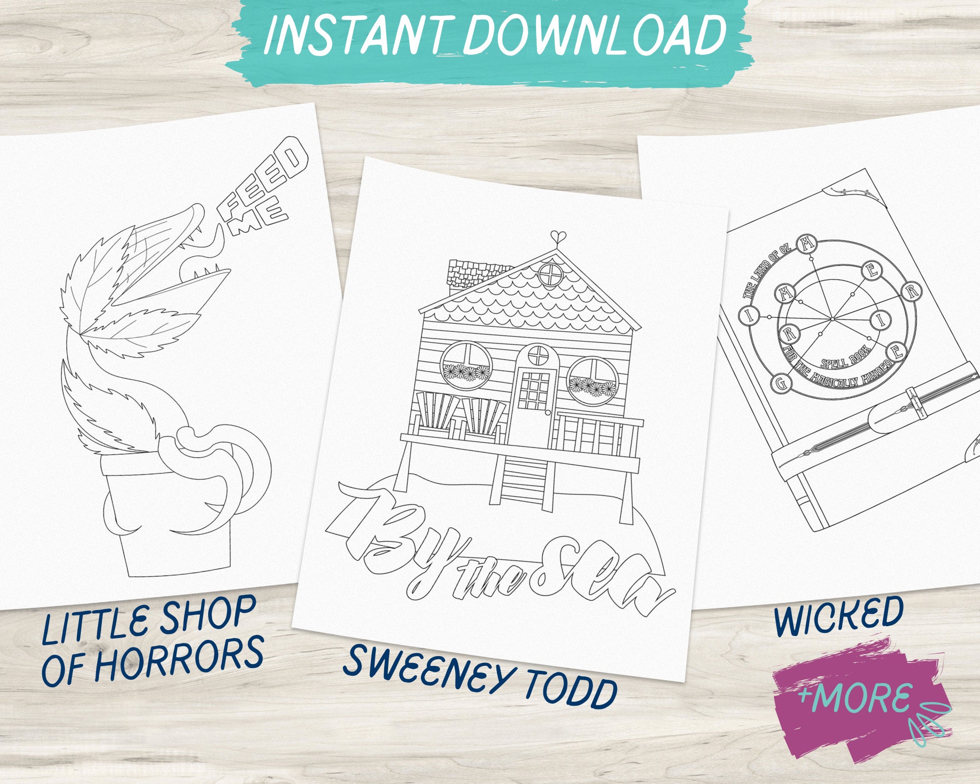 Broadway Inspired Coloring Page Mega Bundle Adult Coloring - Etsy