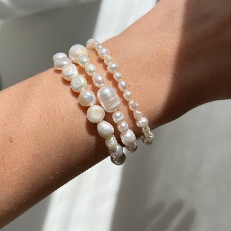 Baroque Pearl Silver Bracelet - Etsy
