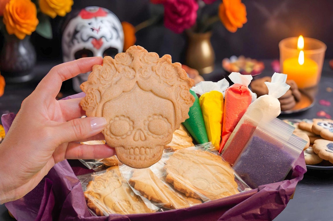 Catrina Skull DIY Cookie Kit – Dia De Los Muertos Cookie Decorating Set ...