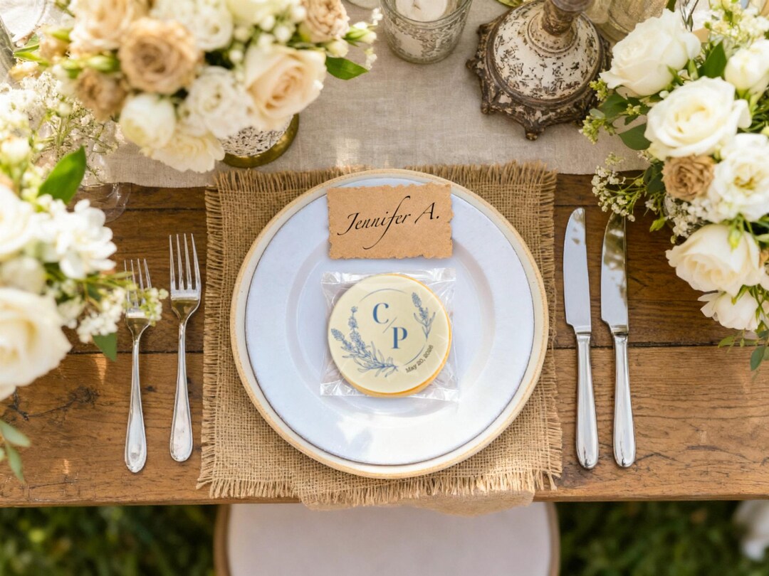 Wedding Monogram Cookie Favors One Dozen Personalized Cookies for ...