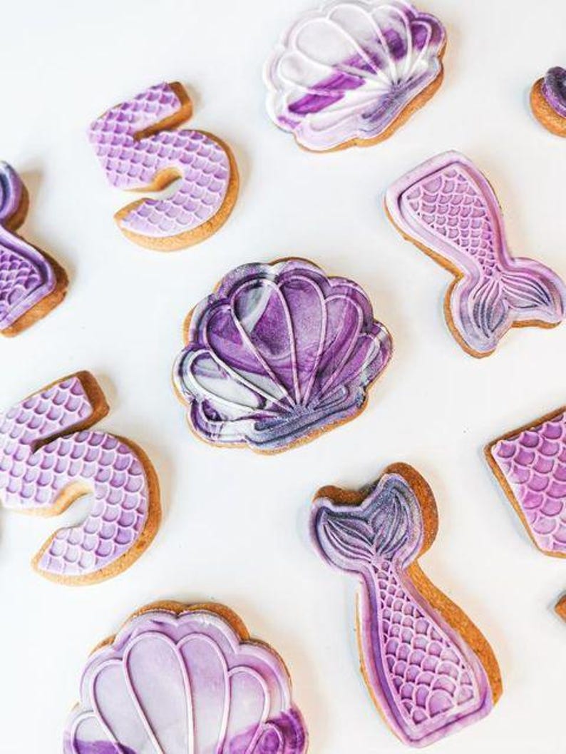 Mermaid Scales Fondant Stamp Texture Fondant Embosser Ocean Cake ...