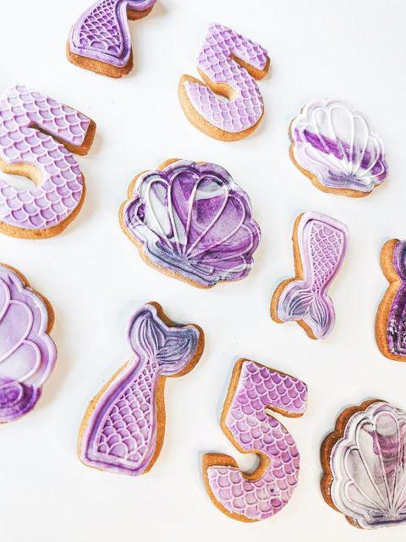 Mermaid Scales Fondant Stamp Texture Fondant Embosser Ocean Cake ...