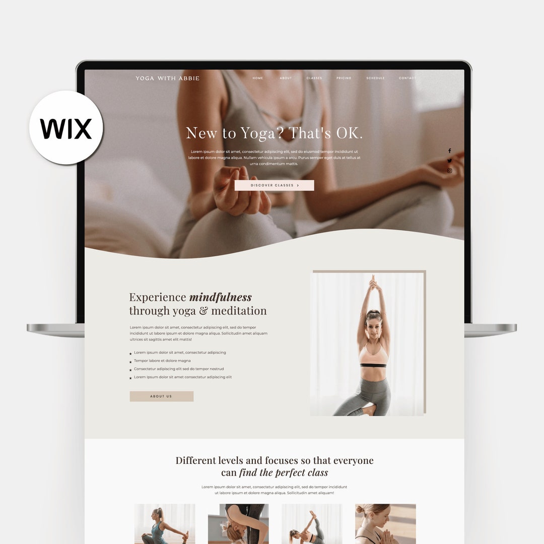 Wix Website Template Yoga Studio Coach, Fitness Instructor, Modern Wix ...
