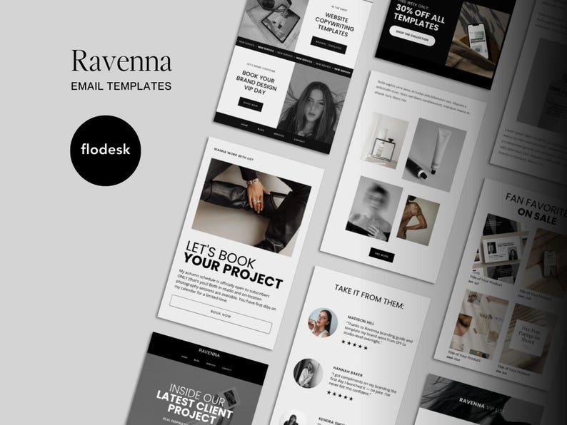 Flodesk Email Newsletter Template Kit, Modern, Bold, Customizable ...