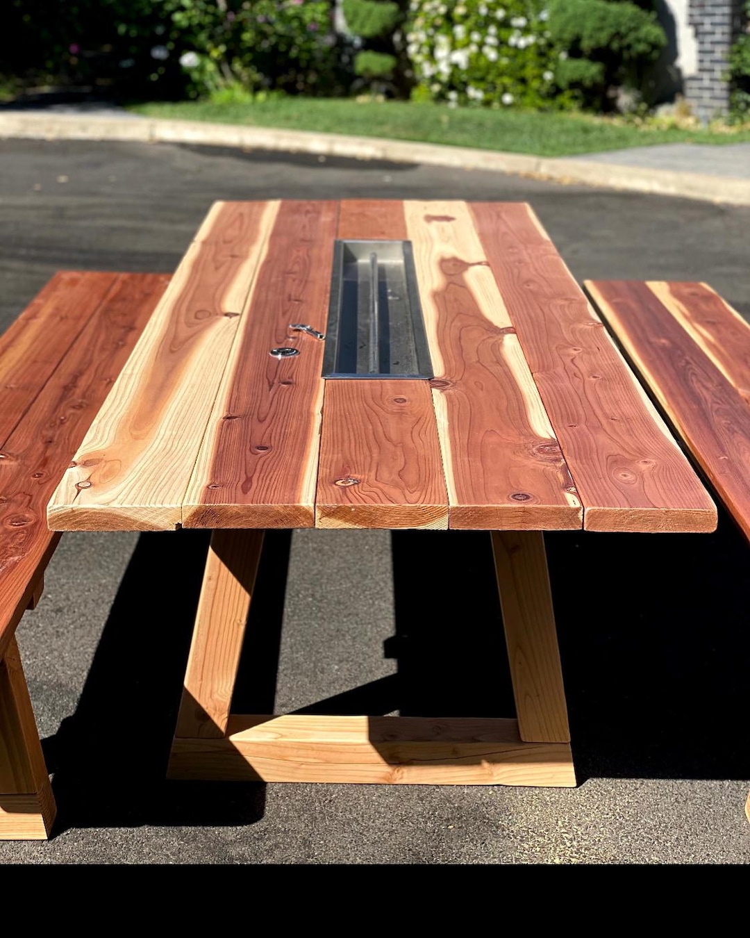 NATURAL Finish, Outdoor Dining Table With Customizable Legs, Add-on ...