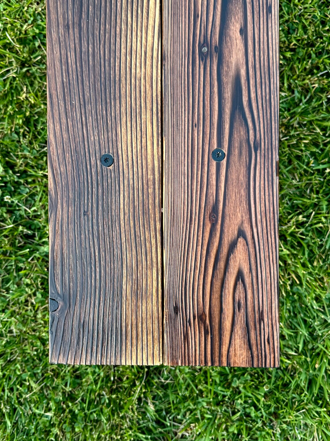 Burnt Finish Redwood Benches for Outdoor Dining Table - Etsy