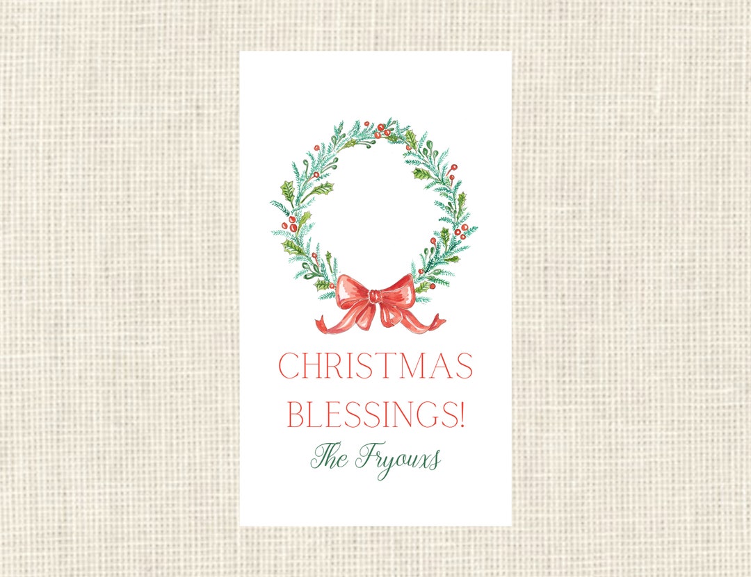 Watercolor Wreath Christmas Gift Tags - Etsy