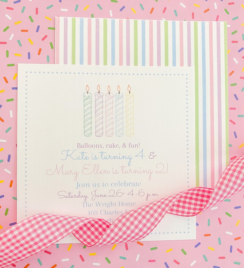 Classic Birthday Candle Invites / Birthday Invitations / - Etsy