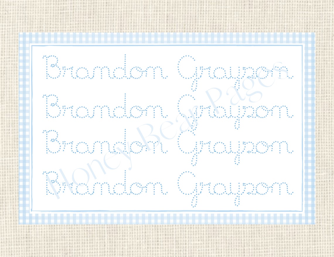 Cursive Tracing Placemat / Personalized Name Mat | Etsy