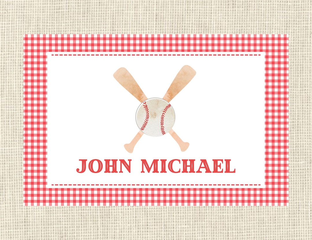 Personalized Baseball Watercolor Laminated Placemat - Etsy