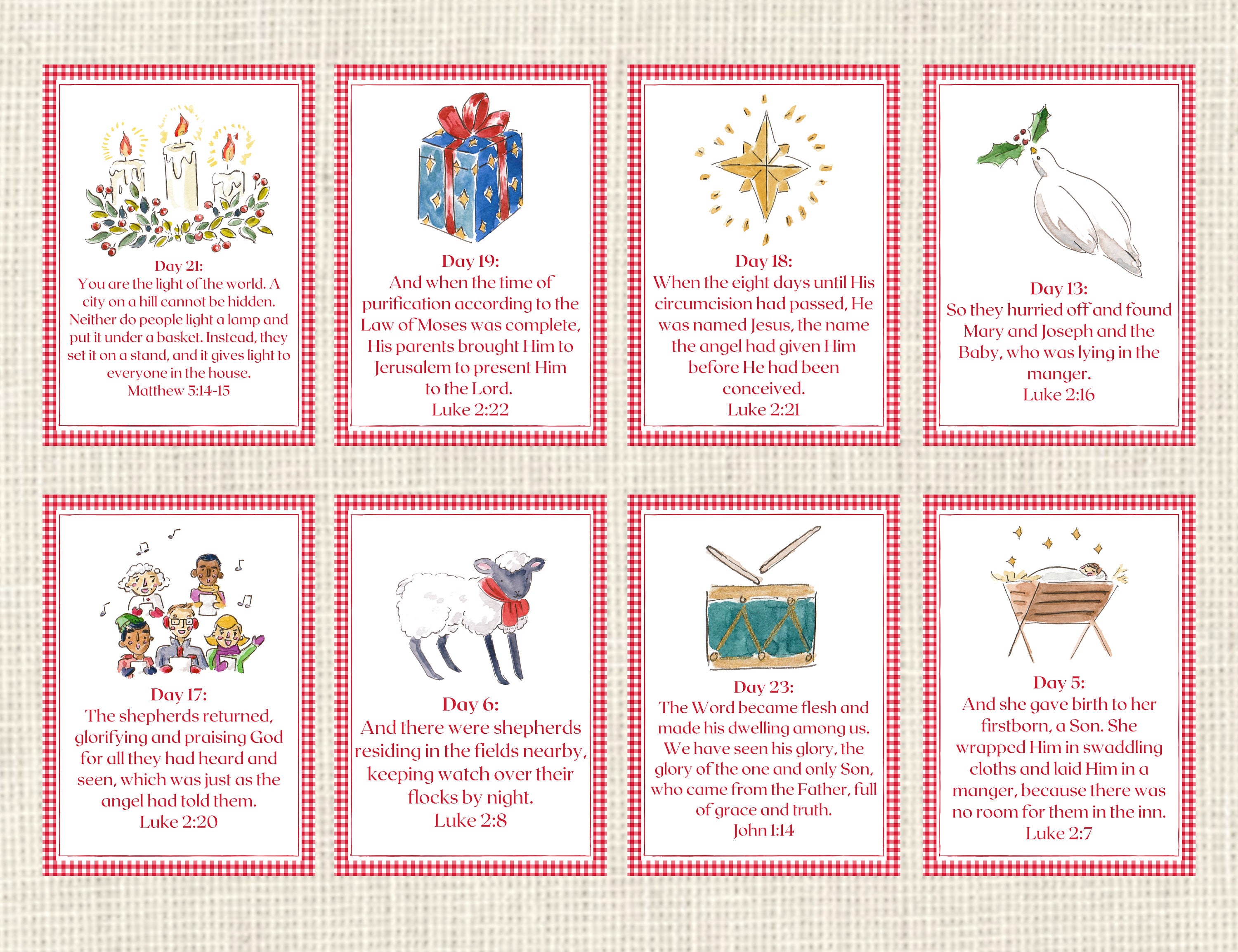 25 Days of Christmas Countdown / Advent / Available With Gold Bamboo ...