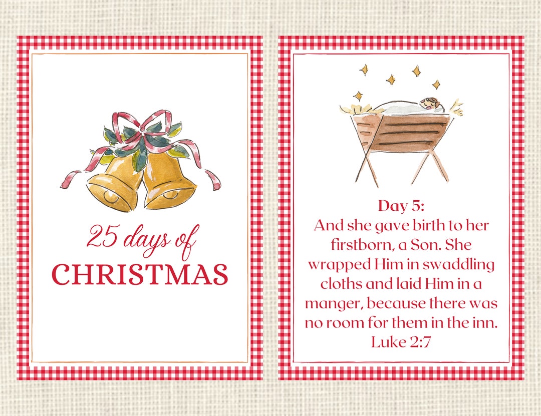 25 Days of Christmas Countdown / Advent / Available With Gold Bamboo ...