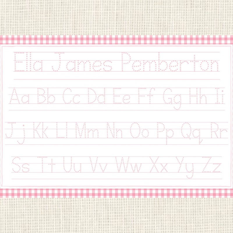 Kids Laminated Name Trace - Etsy