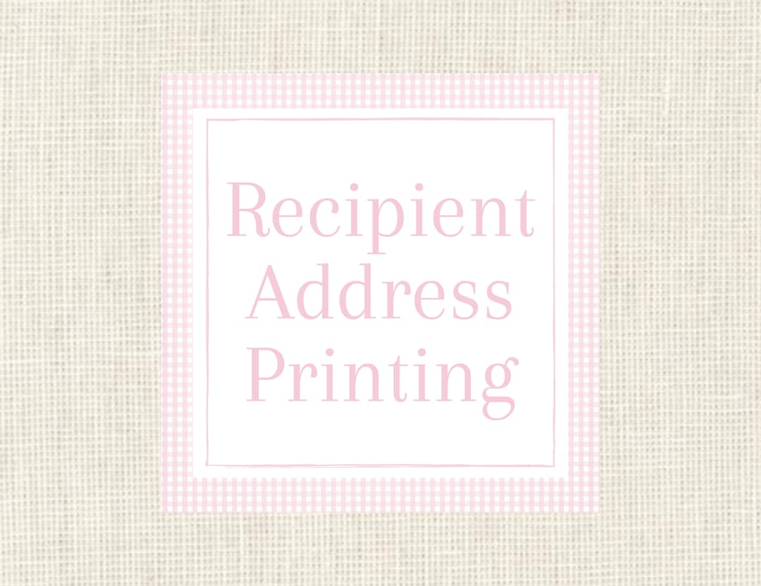 Recipient Address Printing, ADD-ON Only- No Font Choice - Etsy
