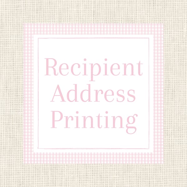 Recipient Address - Etsy