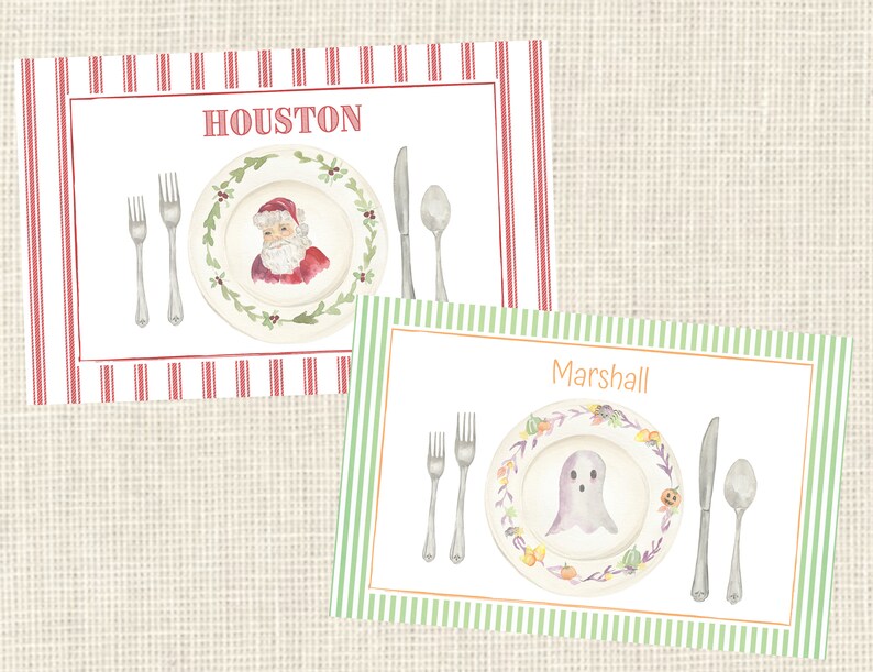 Personalized Christmas - Halloween - Thanksgiving Placemat/ Holidays - Etsy