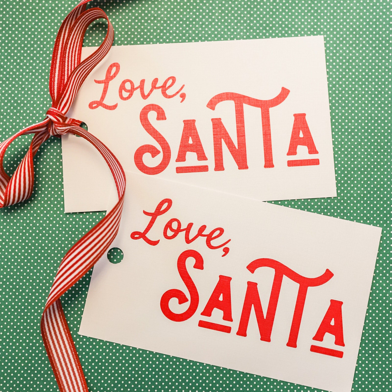 Love Santa Gift Tag / From Santa / LARGE Gift Tag - Etsy