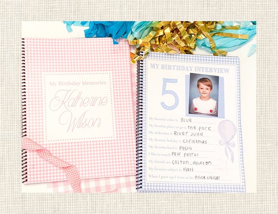 Birthday Memory Book / Birthday Interview / Memories / First | Etsy