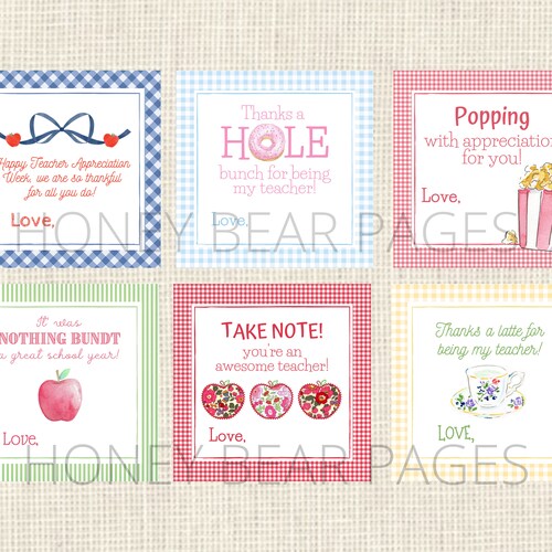 Chips Thank You Gift Tags Appreciation Week Teacher Staff - Etsy