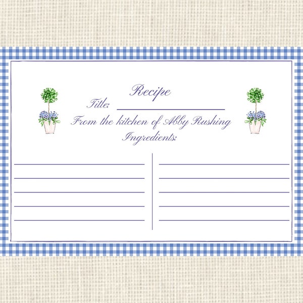 Personalized Recipe Cards - Etsy