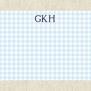 Personalized Boys Gingham Stationery / Blue / Boys Note Cards ...