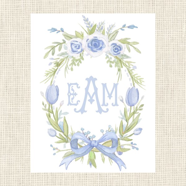 Watercolor Monogram - Etsy