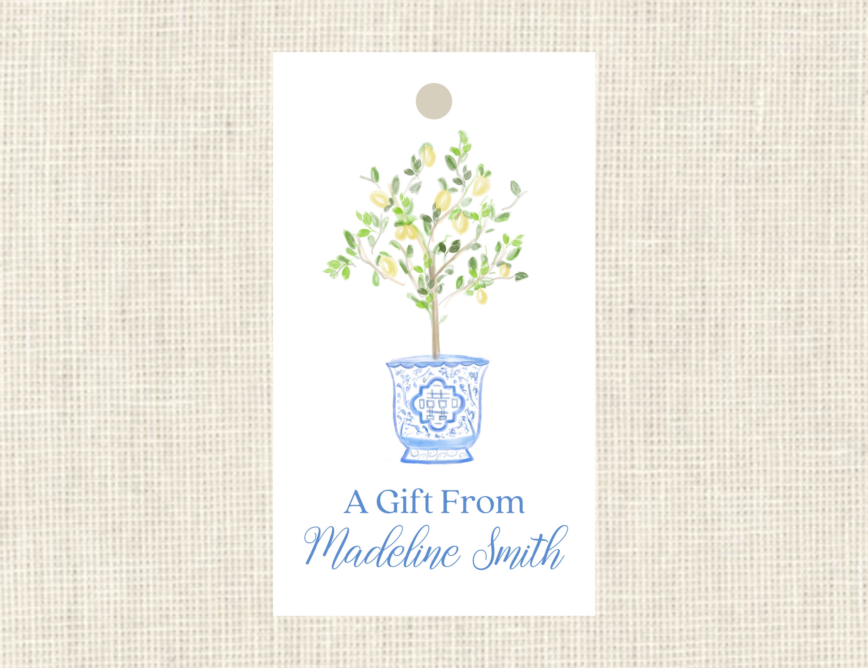 Watercolor Lemon Topiary Gift Tags / Hang Tags - Etsy