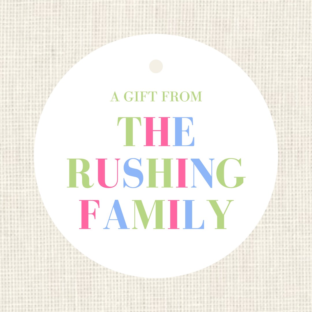 Circle Gift Tags Family - Colorful - Etsy