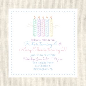 Classic Birthday Candle Invites / Birthday Invitations / - Etsy