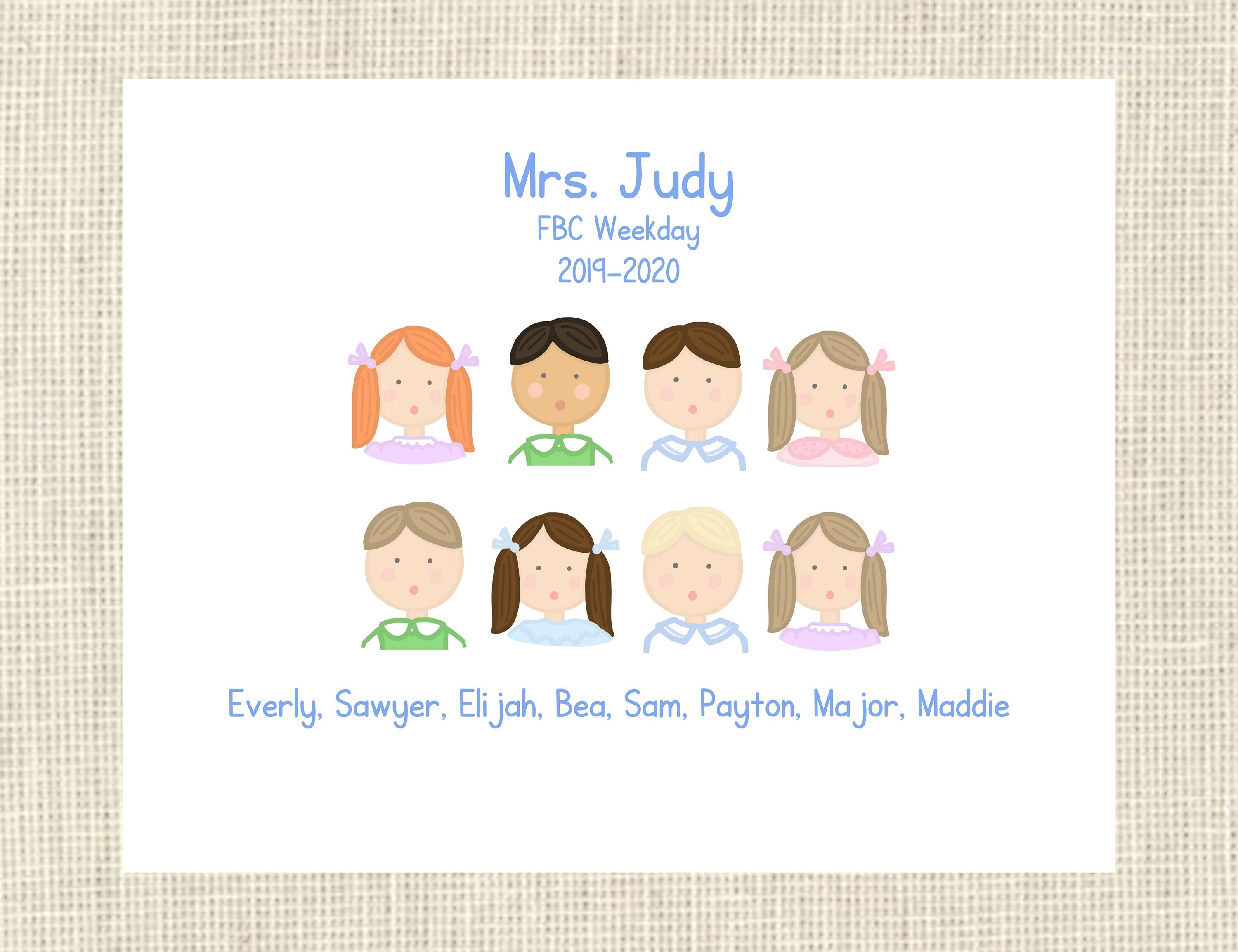 Custom Class Face Sheet 8x10 / Teacher Gift / End of School - Etsy