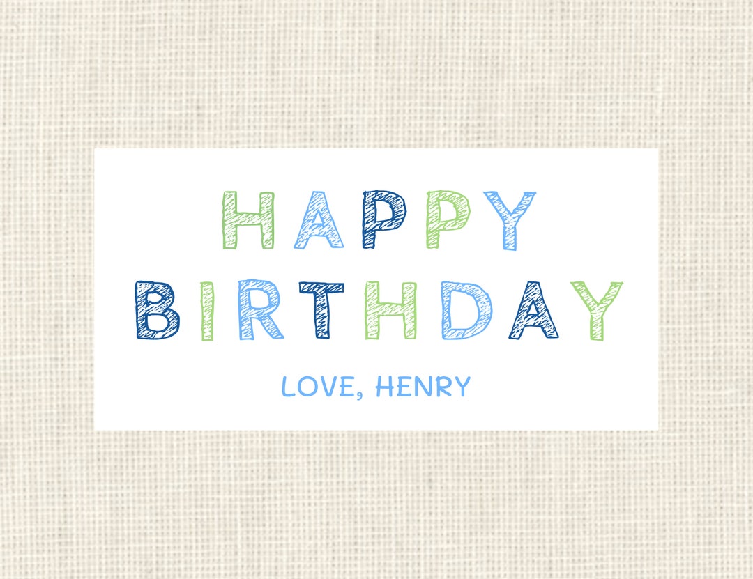 Birthday Calling Cards/ Enclosure Gift Tags Favor Tags/ Girls / Sisters ...