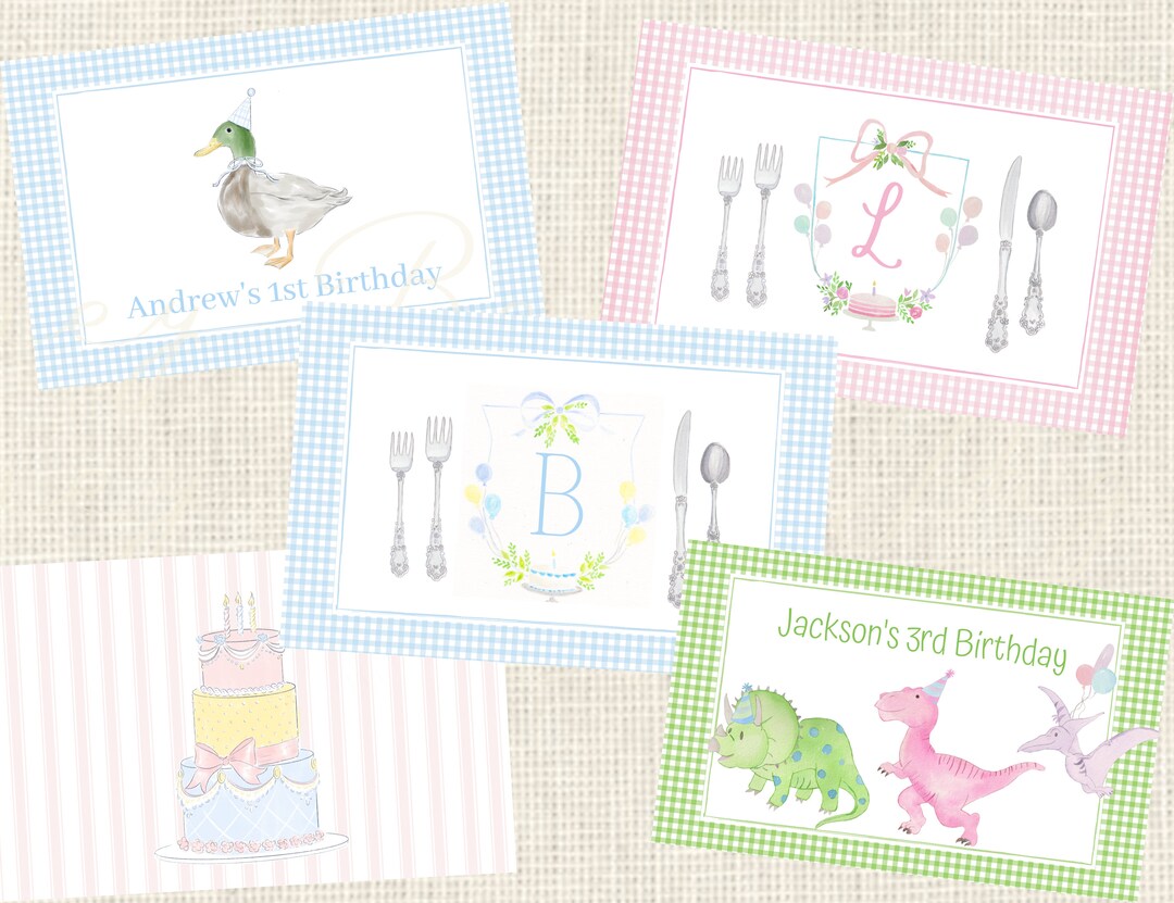 Personalized Birthday Party Paper Placemats / Disposable - Etsy