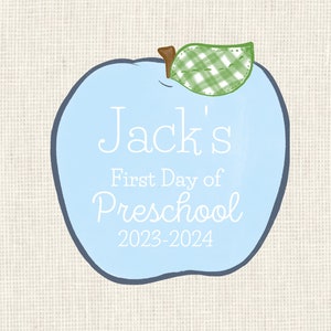 First Day of School Apple Shaped Handheld Sign / Personalized / Back to ...