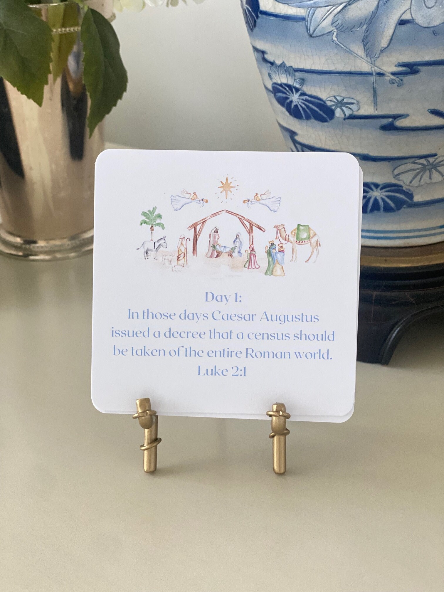 25 Days of Christmas Countdown / Advent With Gold Bamboo Easel - Etsy
