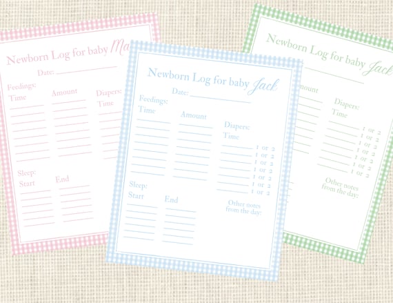 Newborn Baby Log Personalized Notepad Mom Custom Notepad - Etsy