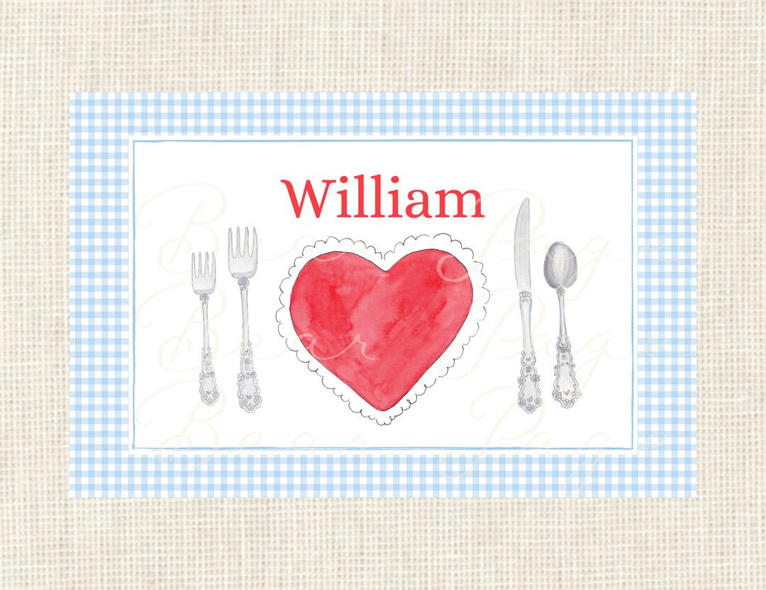 Personalized Valentine's Day Placemat / Valentine Easter Placemat - Etsy