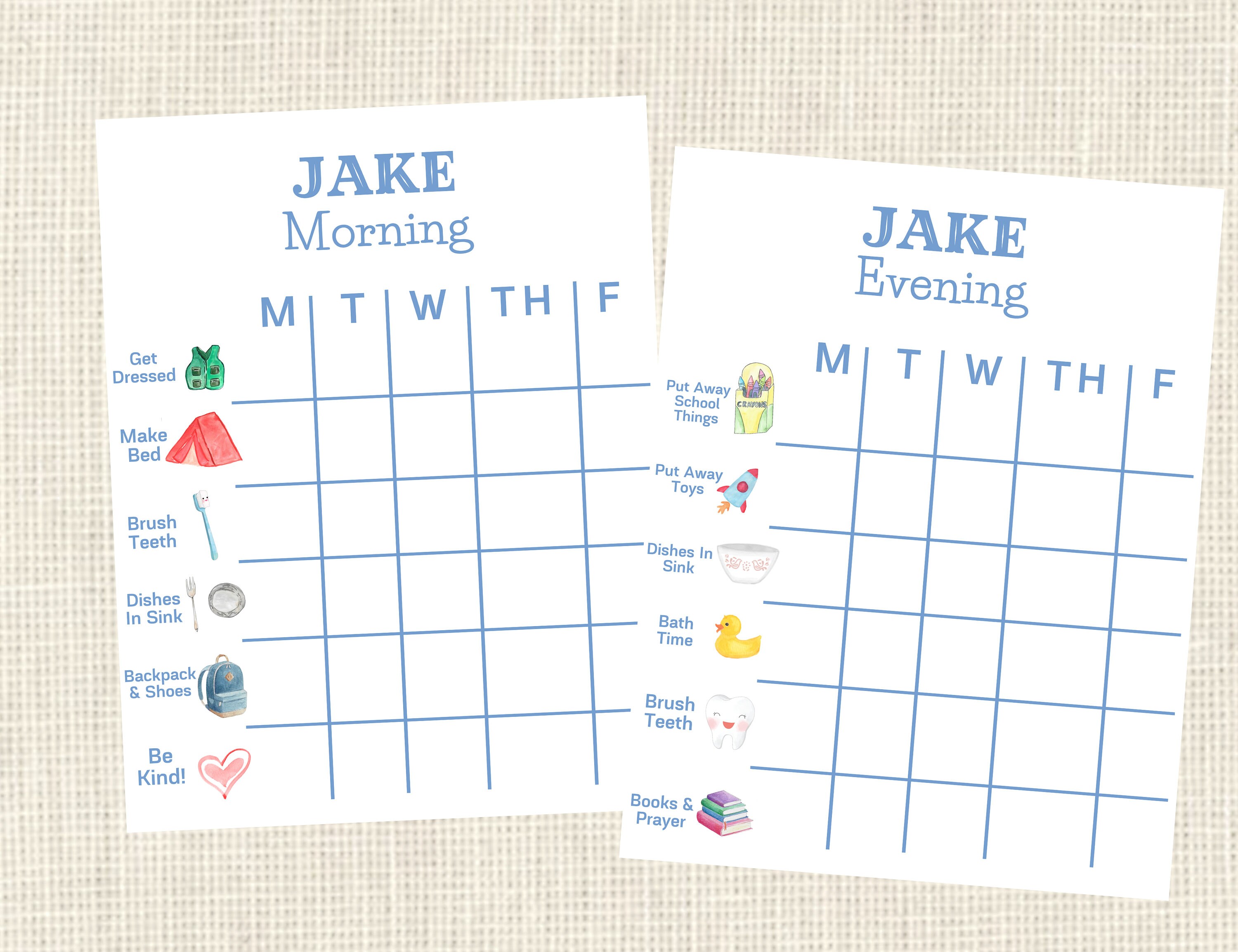 Personalized Laminated Chore Chart for Boys | Etsy