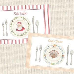Personalized Christmas - Halloween - Thanksgiving Placemat/ Holidays - Etsy