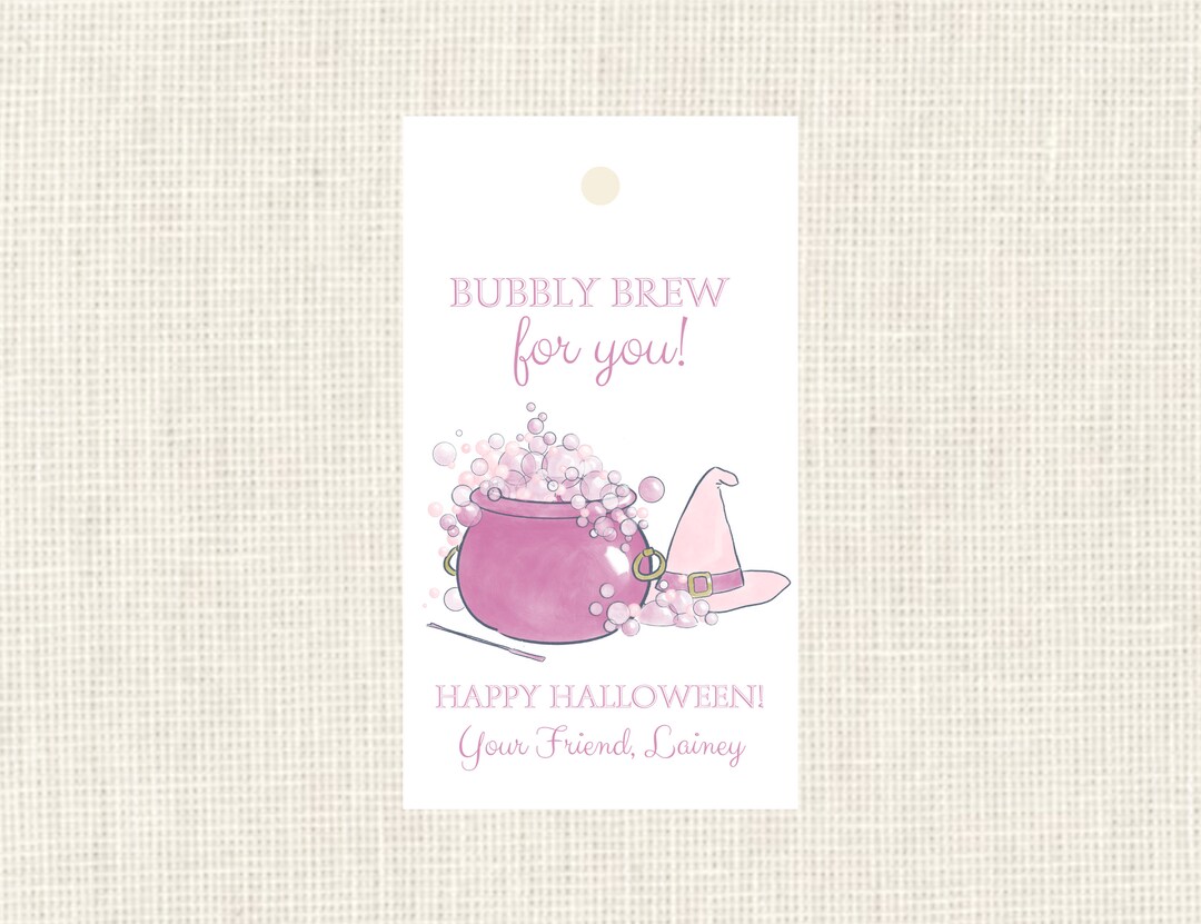 Watercolor Halloween Bubbles Gift Tags Fall - Etsy
