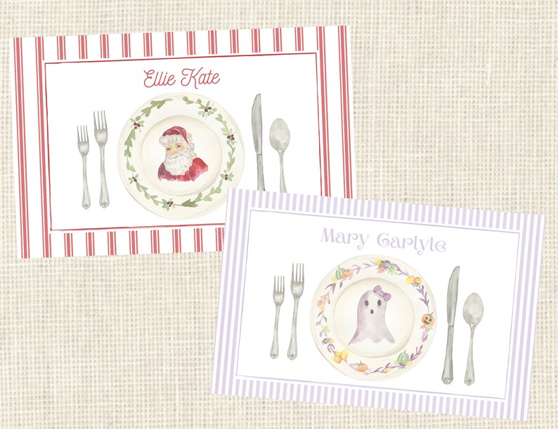 Personalized Christmas Halloween Thanksgiving Placemat/ | Etsy