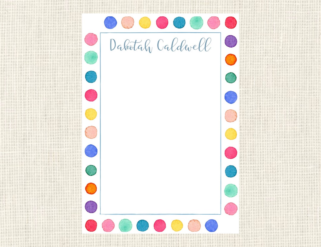 Personalized Notepad, Polka Dot, Classic Notepad, Womens, to Do List ...
