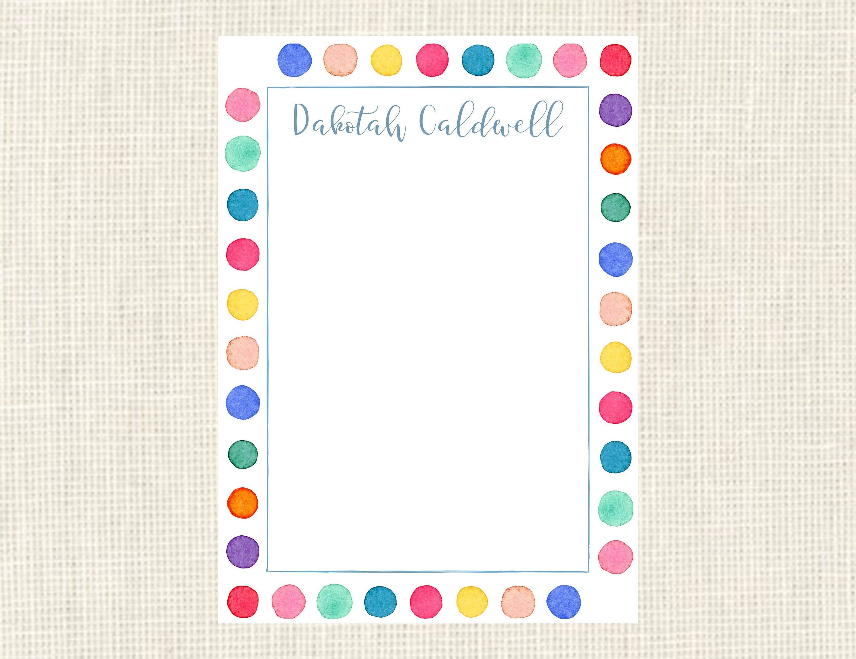 Personalized Notepad Polka Dot Classic Notepad Womens To | Etsy