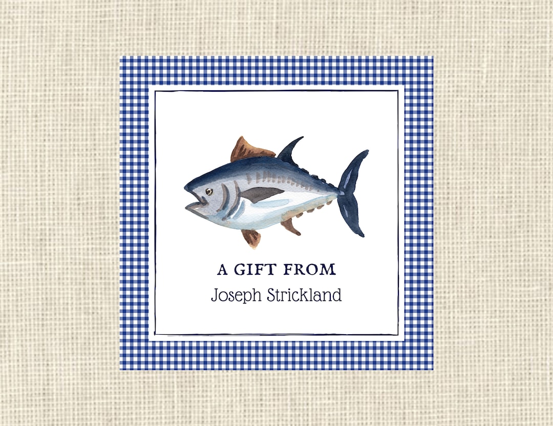 Boys Fish Personalized Gift Tags/ Calling Cards / Enclosure Cards ...
