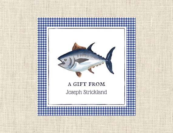 Boys Fish Personalized Gift Tags/ Calling Cards / Enclosure - Etsy