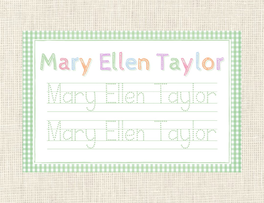 Personalized Tracing Placemat / Name / Custom - Etsy