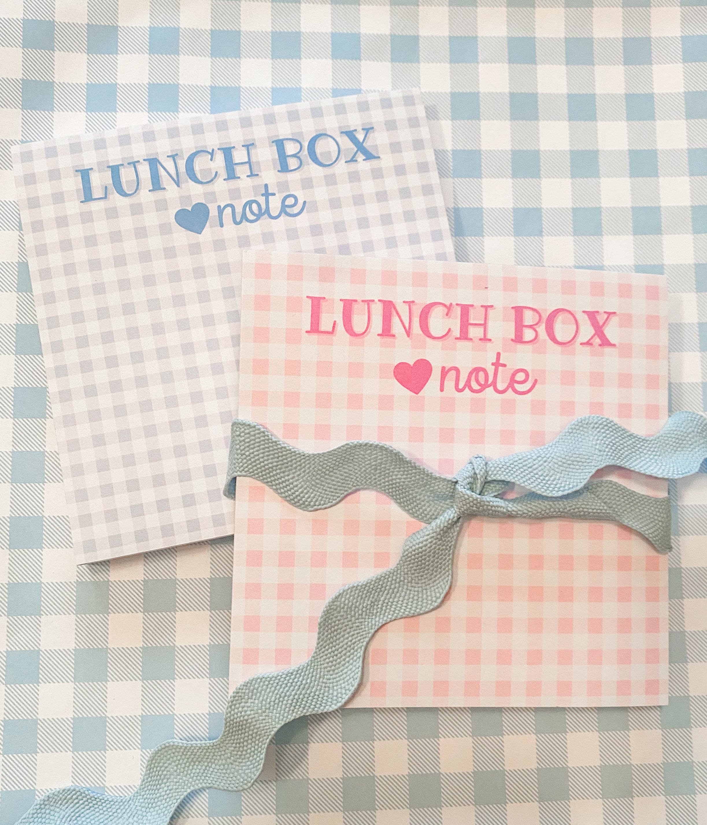 Lunch Box Love Notes Notepad / Kids / School / Gingham - Etsy