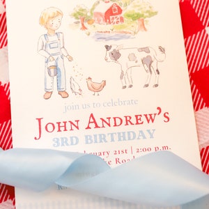 Watercolor Farm Birthday Invitations - Etsy