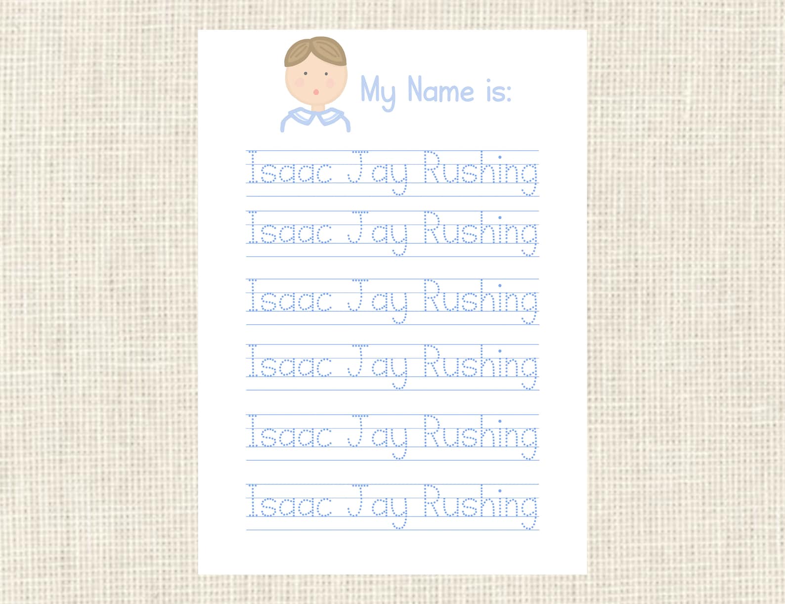 Personalized Name Tracing Mat/ Handwriting / Custom | Etsy